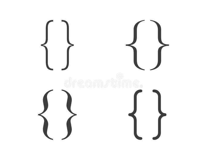 Conjunto De Iconos Del Corchete De Llaves . Ilustración Vectorial ...
