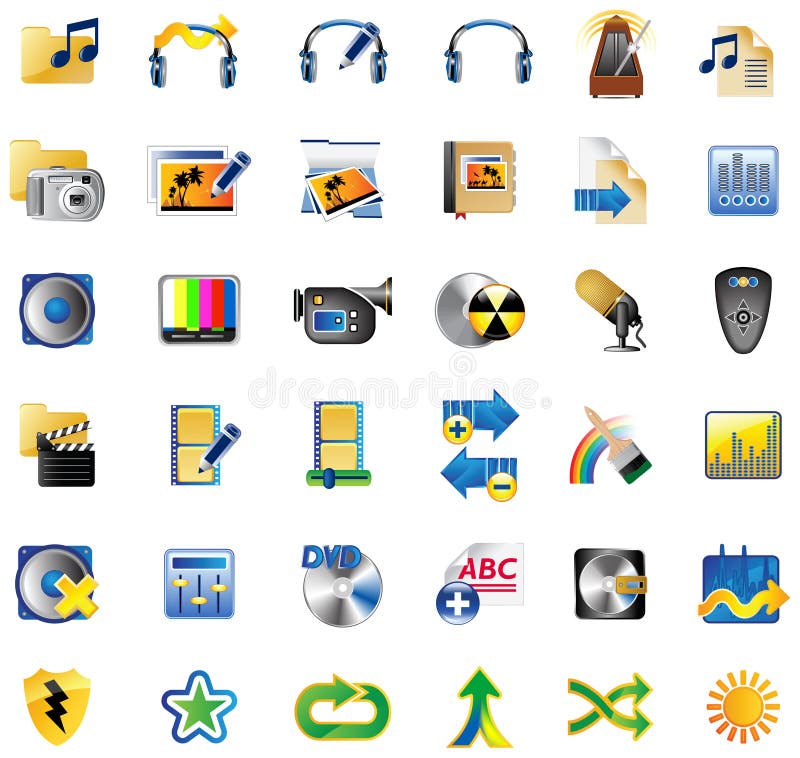 Conjunto De Iconos Del Internet Ilustración del Vector - Ilustración de ...