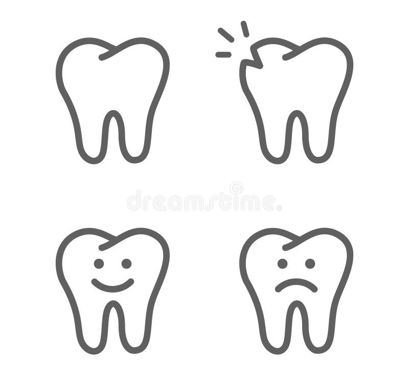 Conjunto De Iconos De Dientes Ilustración del Vector - Ilustración de ...