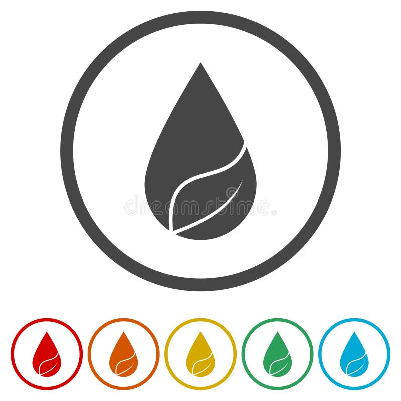 Conjunto De Iconos De Eco Drop Ilustración del Vector - Ilustración de ...