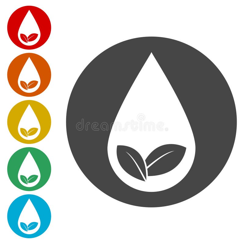 Conjunto De Iconos De Eco Drop Ilustración del Vector - Ilustración de ...