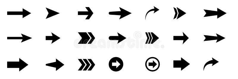 Conjunto De Iconos De Flecha Vectorial Colección De Punteros Stock De