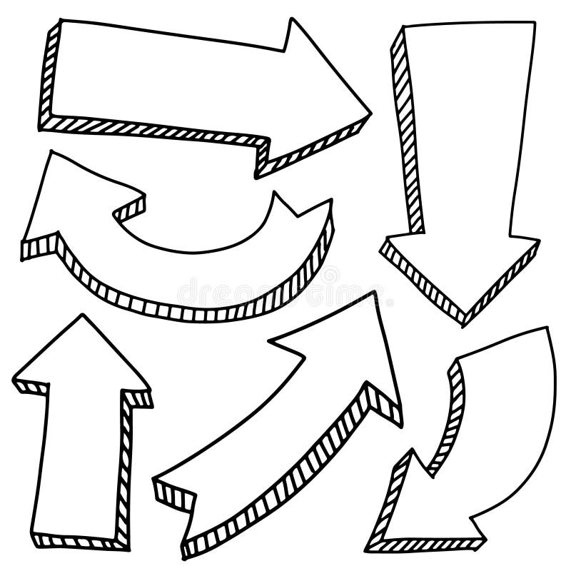 Conjunto De Iconos De Flechas De Doodle. Flecha Dibujada a Mano Negra ... Conjunto De Iconos De Flechas De Doodle. Flecha Dibujada a Mano Negra ...