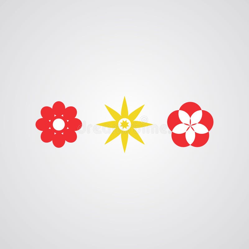 Conjunto De Iconos De Flor Vectorial Ilustración del Vector ...