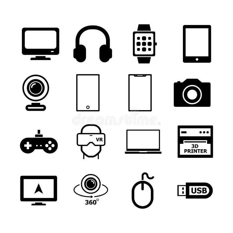 Conjunto De Iconos De Gadget Ilustración del Vector - Ilustración de ...