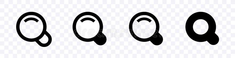 Conjunto De Iconos De La Lupa. Iconos De La Lupa En Blanco Y Negro ... Conjunto De Iconos De La Lupa. Iconos De La Lupa En Blanco Y Negro ...