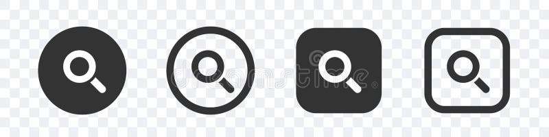 Conjunto De Iconos De La Lupa. Iconos De La Lupa En Blanco Y Negro ... Conjunto De Iconos De La Lupa. Iconos De La Lupa En Blanco Y Negro ...