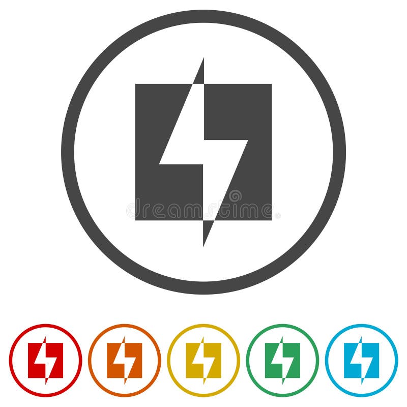 Conjunto De Iconos De Lightning Power Energy Ilustración del Vector ...