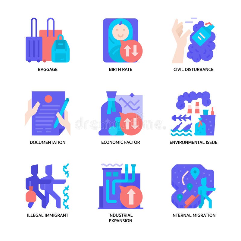 Conjunto De Iconos De Migración Ilustración del Vector - Ilustración de ... Conjunto De Iconos De Migración Ilustración del Vector - Ilustración de ...