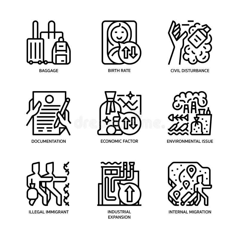 Conjunto De Iconos De Migración Ilustración del Vector - Ilustración de ... Conjunto De Iconos De Migración Ilustración del Vector - Ilustración de ...