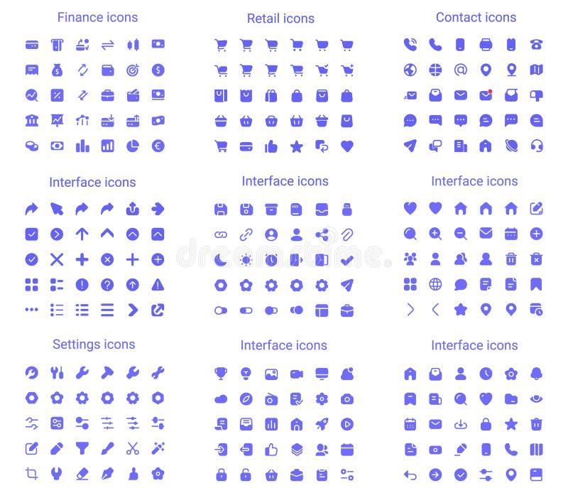 Conjunto De Iconos Pequeños Y Simples. Iconos Redondeados Del Vector ...