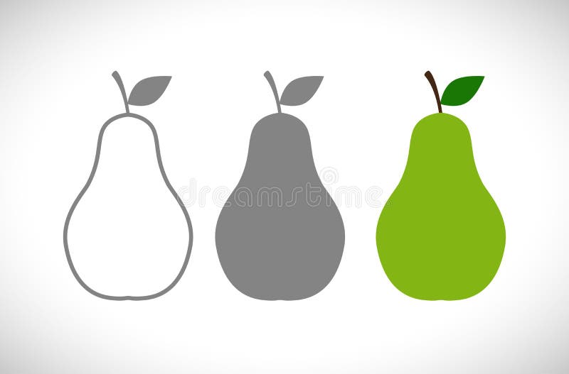 Conjunto de iconos de pera ilustración del vector. Ilustración de dulce ...