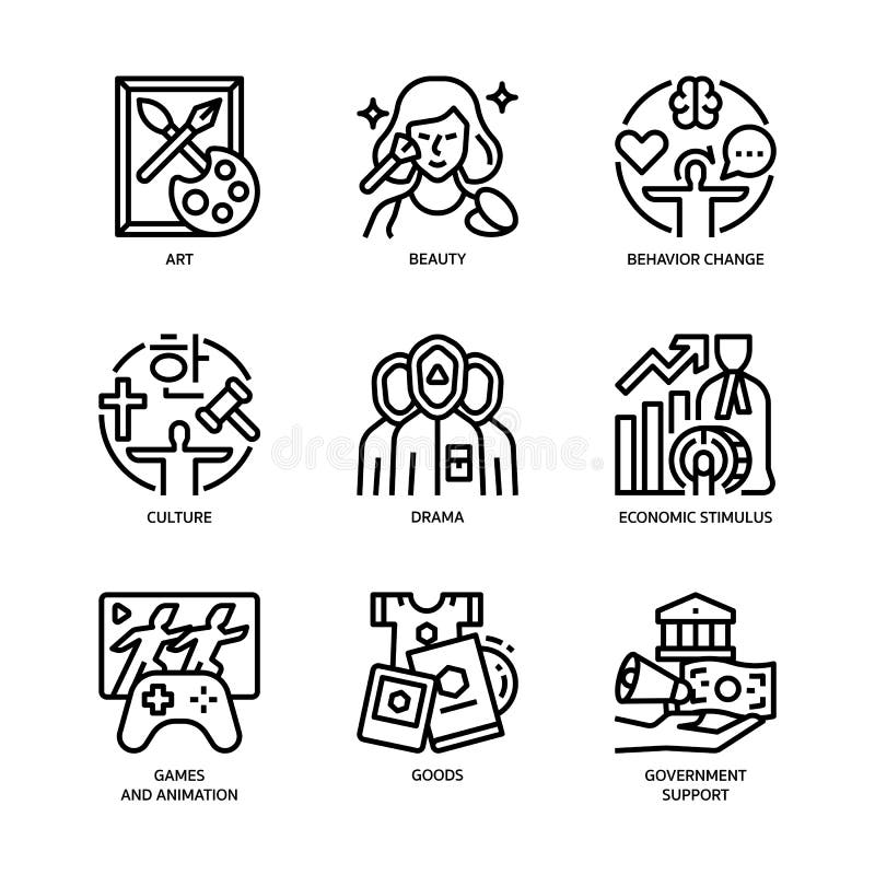 Conjunto De Iconos De Poder Suave Ilustración del Vector - Ilustración ...