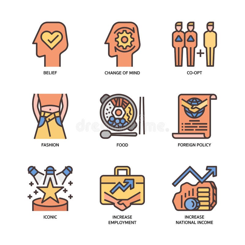 Conjunto De Iconos De Poder Suave Ilustración del Vector - Ilustración ...