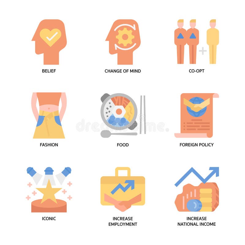 Conjunto De Iconos De Poder Suave Ilustración del Vector - Ilustración ...