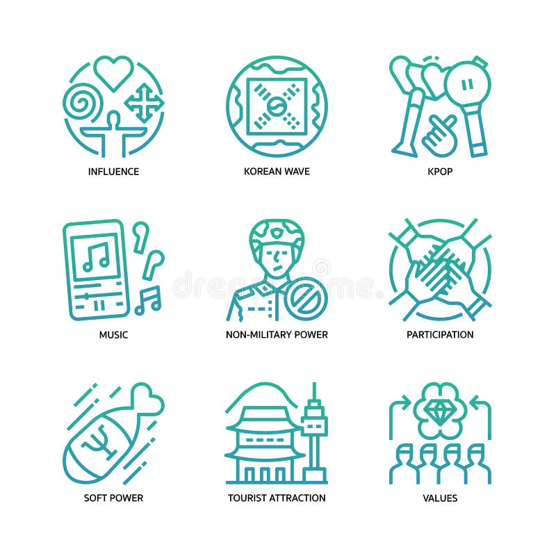 Conjunto De Iconos De Poder Suave Ilustración del Vector - Ilustración ...