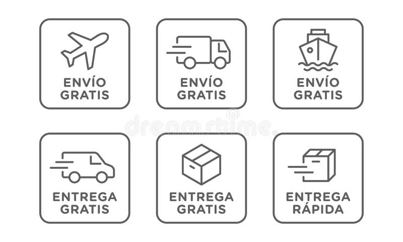 Conjunto De Iconos De Vector De Envio, Entrega Gratis Stock Vector ...