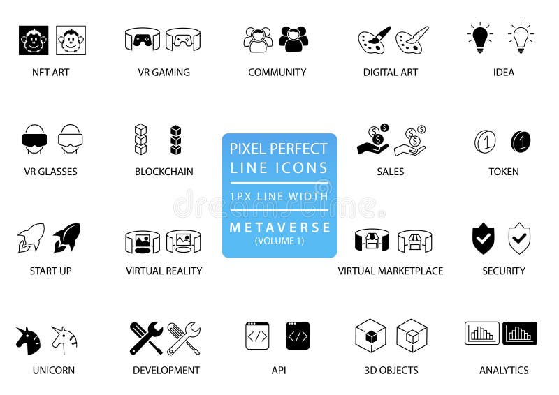 Conjunto De Iconos De Vector Perfecto De Píxeles Ilustración del Vector ...