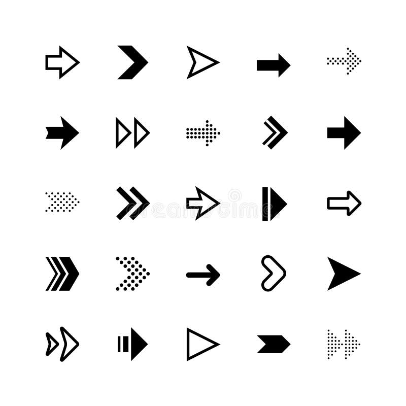 Conjunto De Iconos Vectoriales De Flechas Cursor Una Colección De