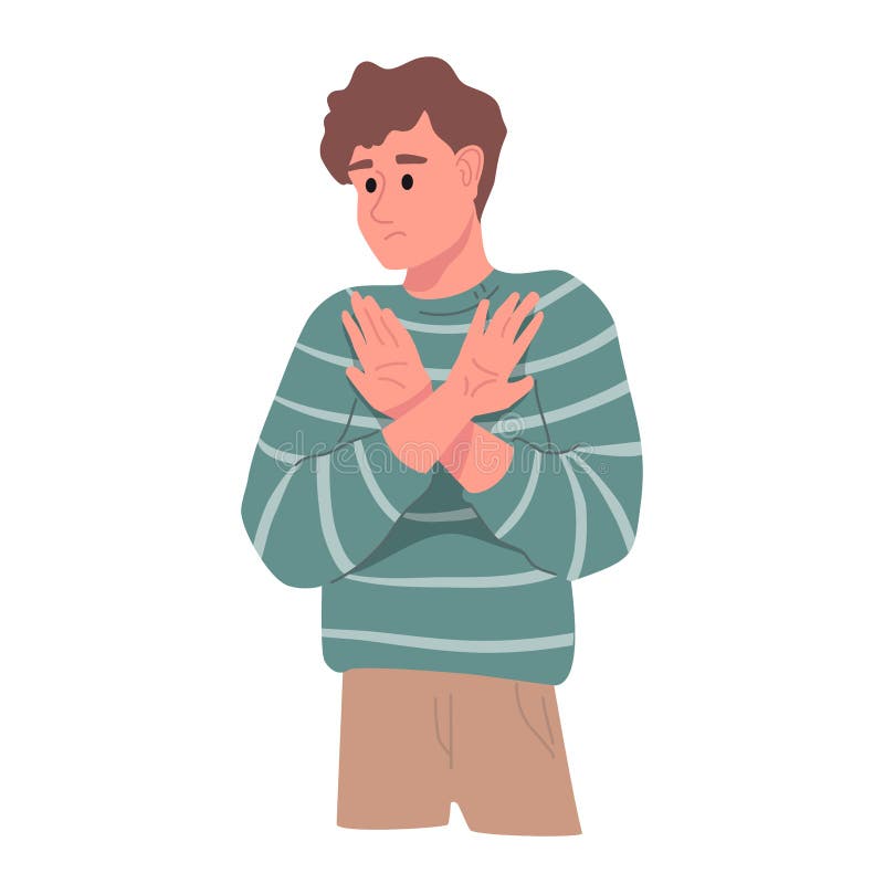 Conjunto De Ilustraciones Vectoriales De Gestos Negativos No Estar De