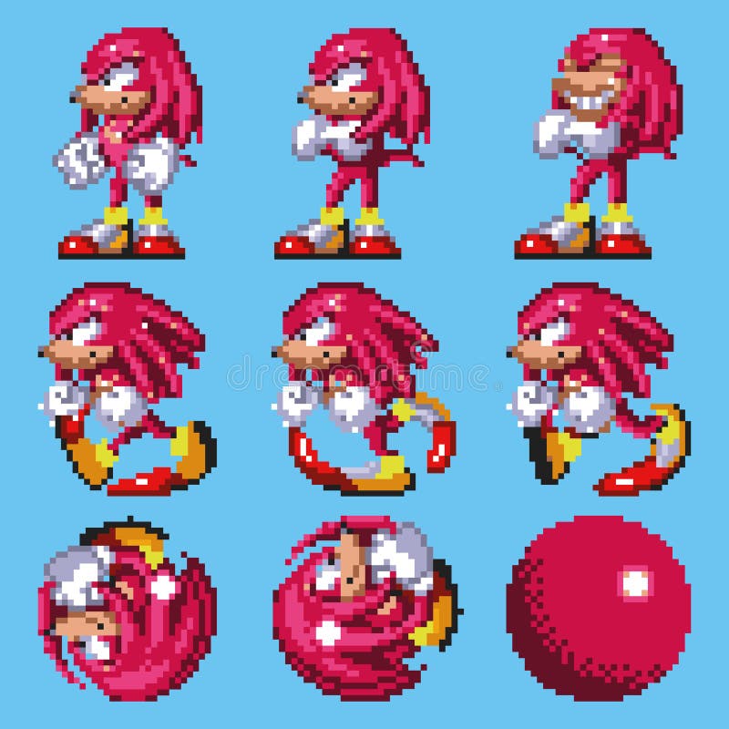 Conjunto De Knuckles Move Arte De Sonic O Hedgehog 3 Clássico Vídeo