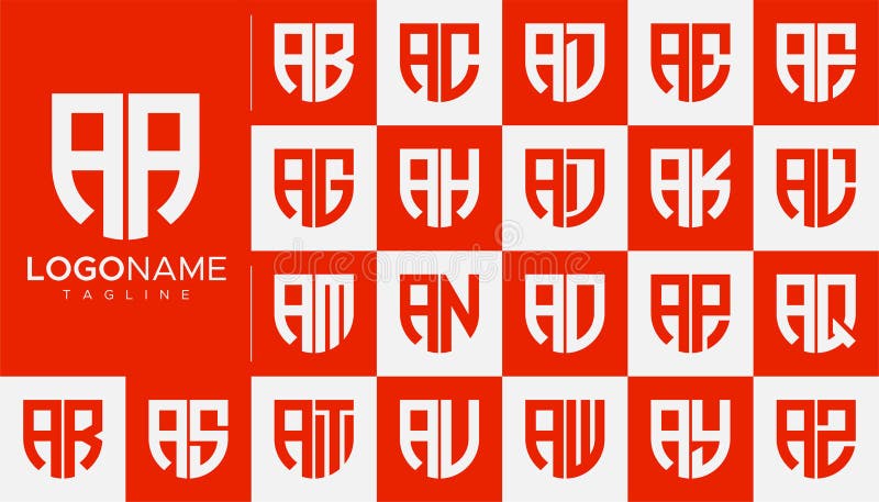 Conjunto De Letras E Marcas De Design De Logotipo. Modelo De Logotipo ...