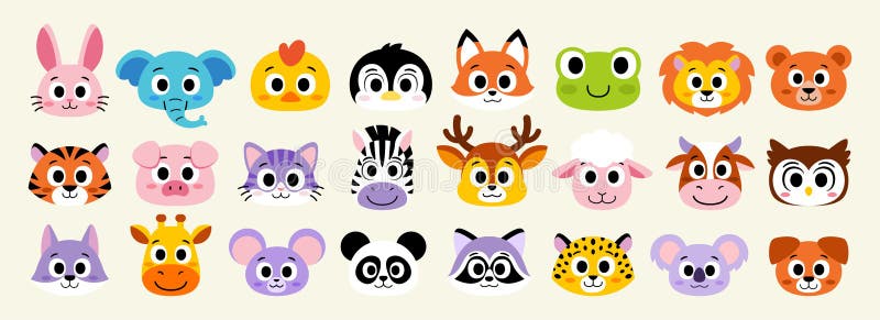Conjunto De Lindos Y Felices Dibujos Animados Vector Ilustración del ... Conjunto De Lindos Y Felices Dibujos Animados Vector Ilustración del ...