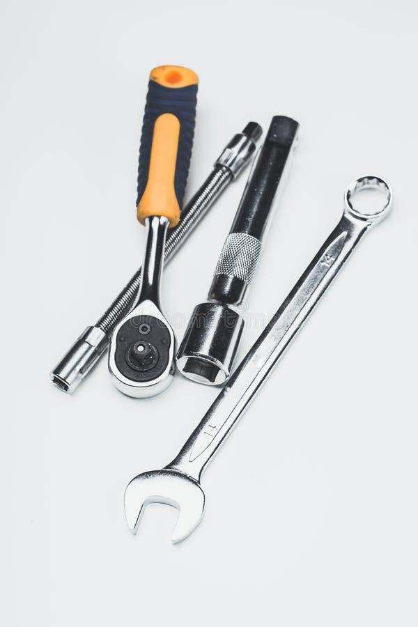 Conjunto De Llaves Herramientas Imagen de archivo - Imagen de plata ...