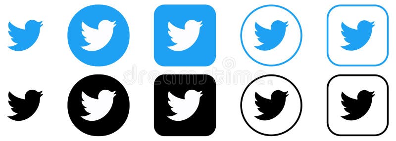 Conjunto De Logos De Twitter Imagen editorial - Ilustración de amigos ...