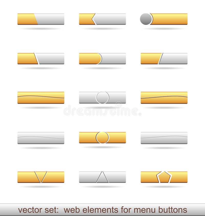 Botones Del Menú Para El Diseño Del Web O De Juego Stock de ilustración ...