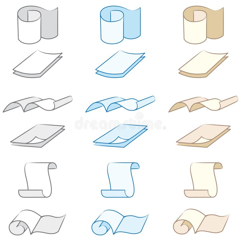 Conjunto De Iconos De Papel Ilustración del Vector - Ilustración de ...