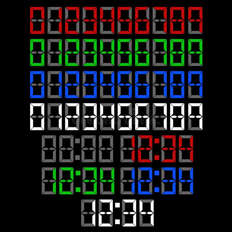 Conjunto De Los Números De Digitaces Ilustración del Vector ...