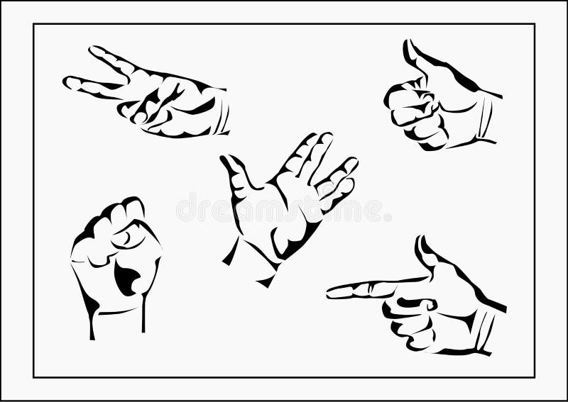 Conjunto De Manos Del Vector Ilustración del Vector - Ilustración de ...