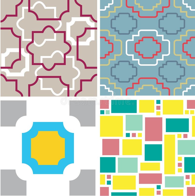 Conjunto De Modelos Inconsútiles Abstractos Ilustración del Vector ...