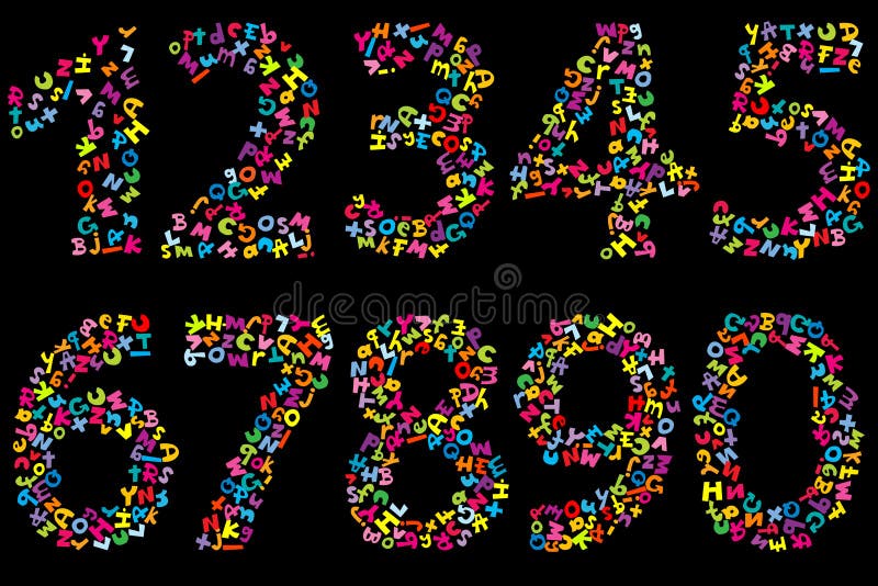 Conjunto De Números Abstractos Stock de ilustración - Ilustración de ...