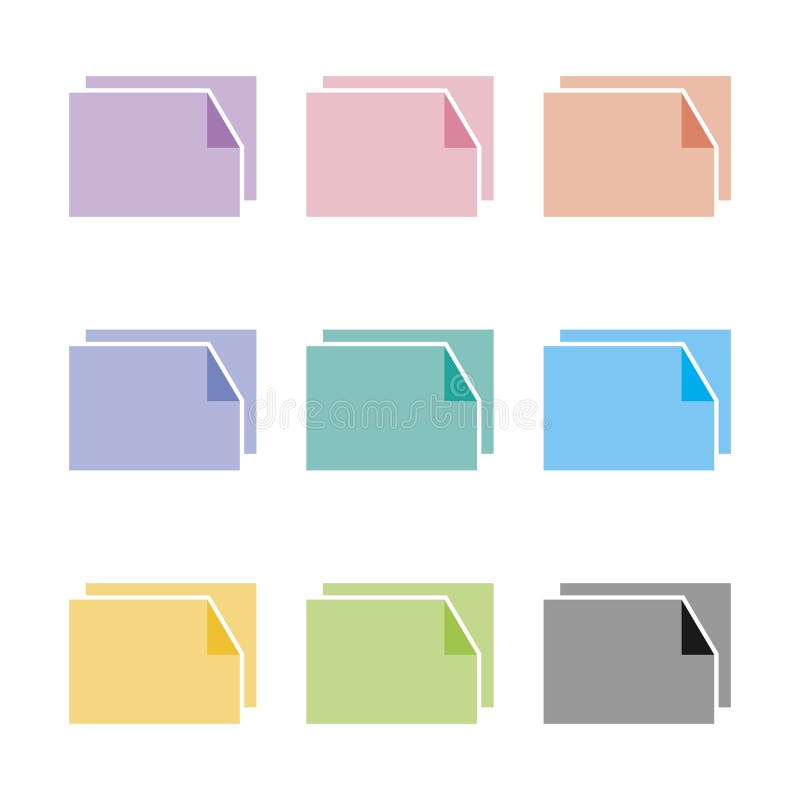 Conjunto De Papel Colorido Del Icono Vector De Papel Del Logotipo Stock ...