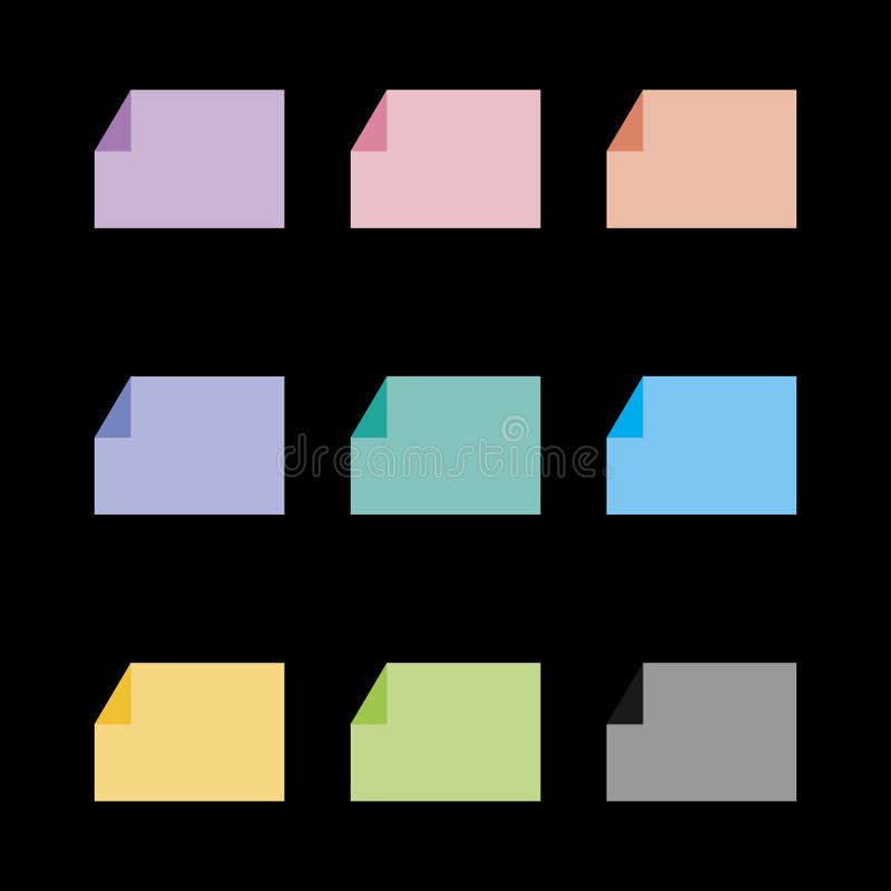 Conjunto De Papel Colorido Del Icono Vector De Papel Del Logotipo Stock ...