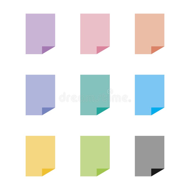 Conjunto De Papel Colorido Del Icono Vector De Papel Del Logotipo Stock ...