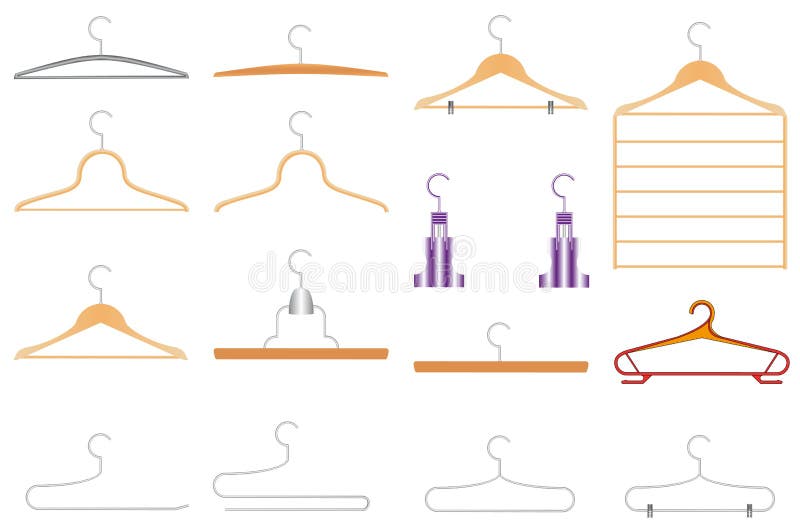 Conjunto De Perchas De Ropa Ilustración del Vector - Ilustración de ...