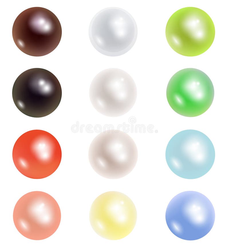 Conjunto de perlas ilustración del vector. Ilustración de negro - 57772101