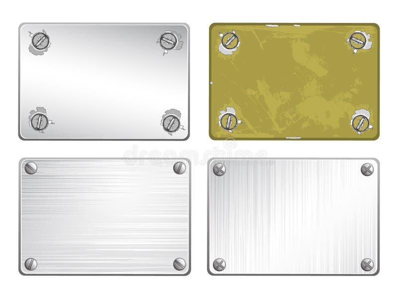 Conjunto De Placas De Metal Ilustración del Vector - Ilustración de ...