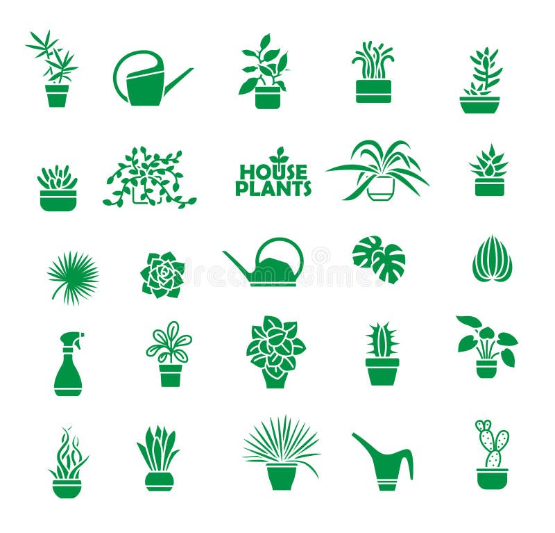Conjunto De Plantas De Interior Ilustración del Vector - Ilustración de ...