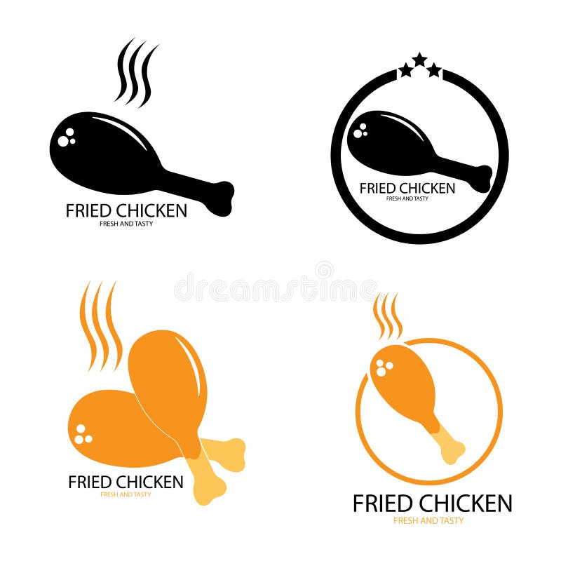 Conjunto De Pollo Frito Logo Vector Ilustración del Vector ...