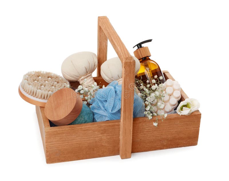Conjunto De Presentes Spa Com Diferentes Produtos Na Caixa Em Fundo ...