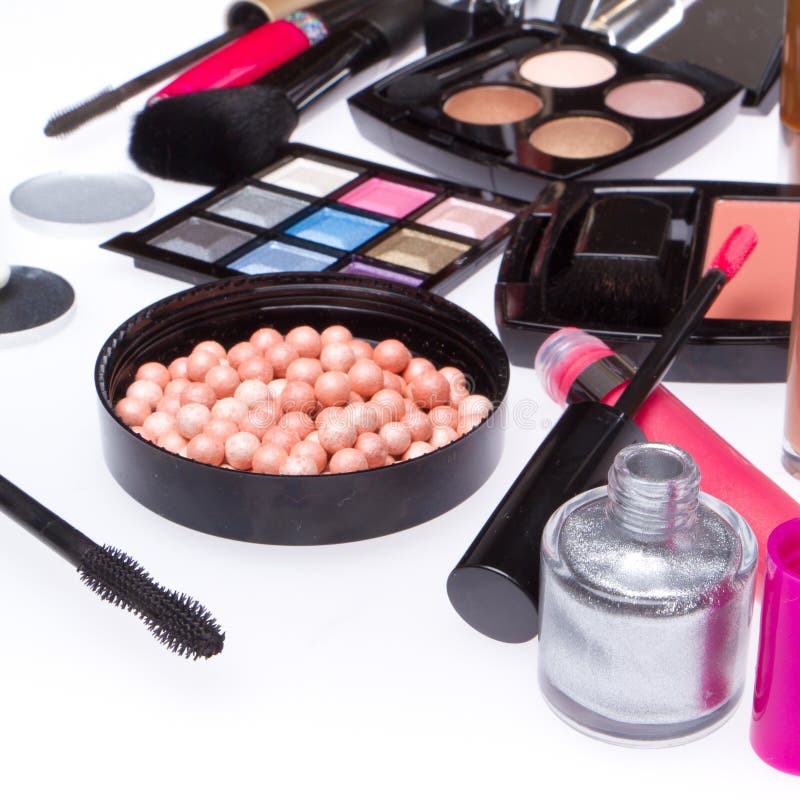 Conjunto De Productos De Maquillaje Cosméticos Imagen de archivo ...