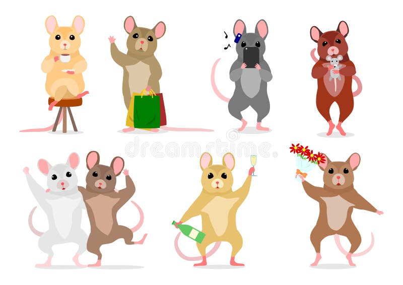 Familia Feliz De Los Ratones Stock de ilustración - Ilustración de ...