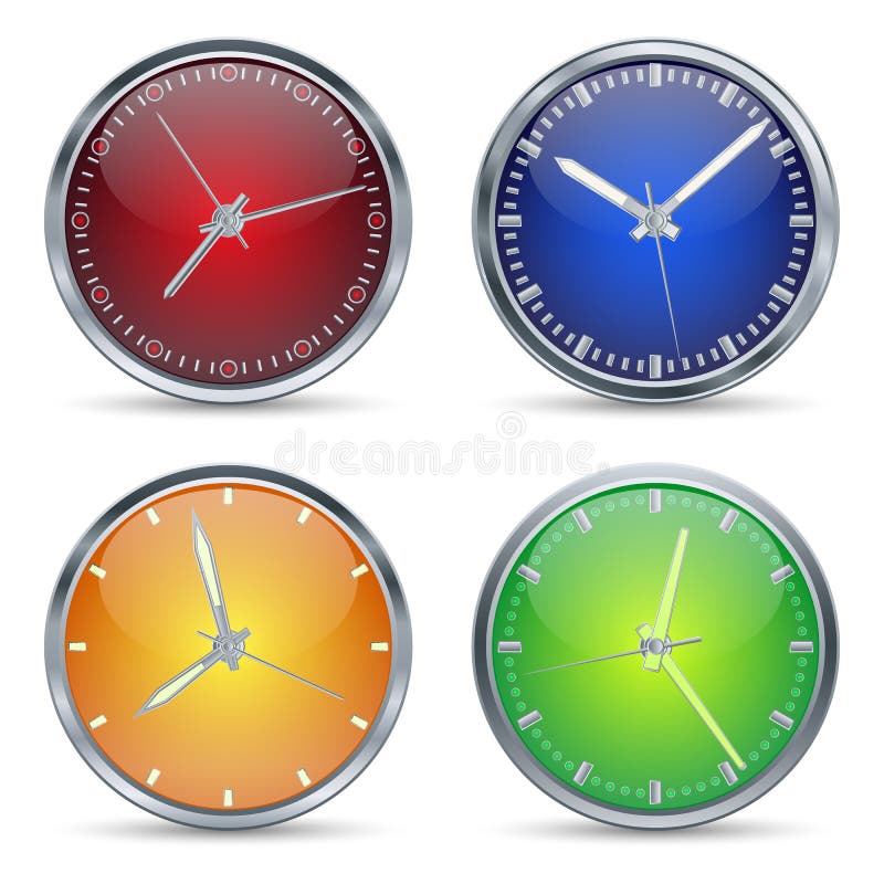 Conjunto De Relojes Del Vector Ilustración del Vector - Ilustración de ...