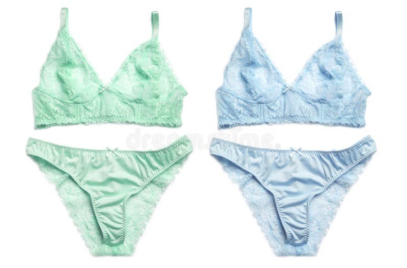 Conjunto De Ropa Interior Elegante De Mujer Sobre Fondo Blanco Imagen ...