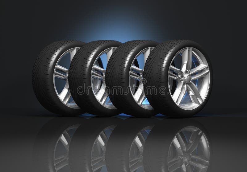 Conjunto De Ruedas De Coche Stock de ilustración - Ilustración de ...