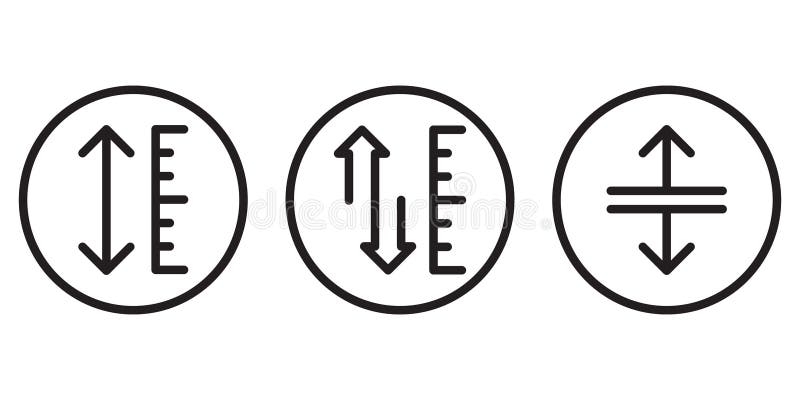 Conjunto De Símbolos De Altura Ajustable. Ilustración del Vector ...